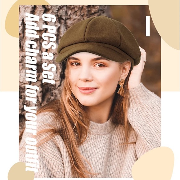 Accessories | 6 Pieces Newsboy Cap Warm Wool Visor Beret Hats | Poshmark